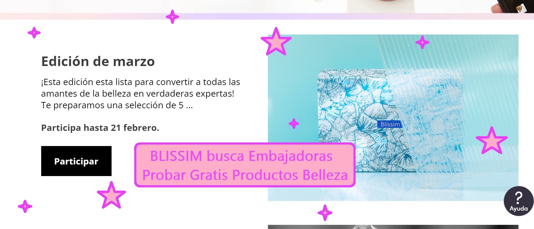 BLISSIM busca Embajadoras ¡Probar gratis productos de belleza!