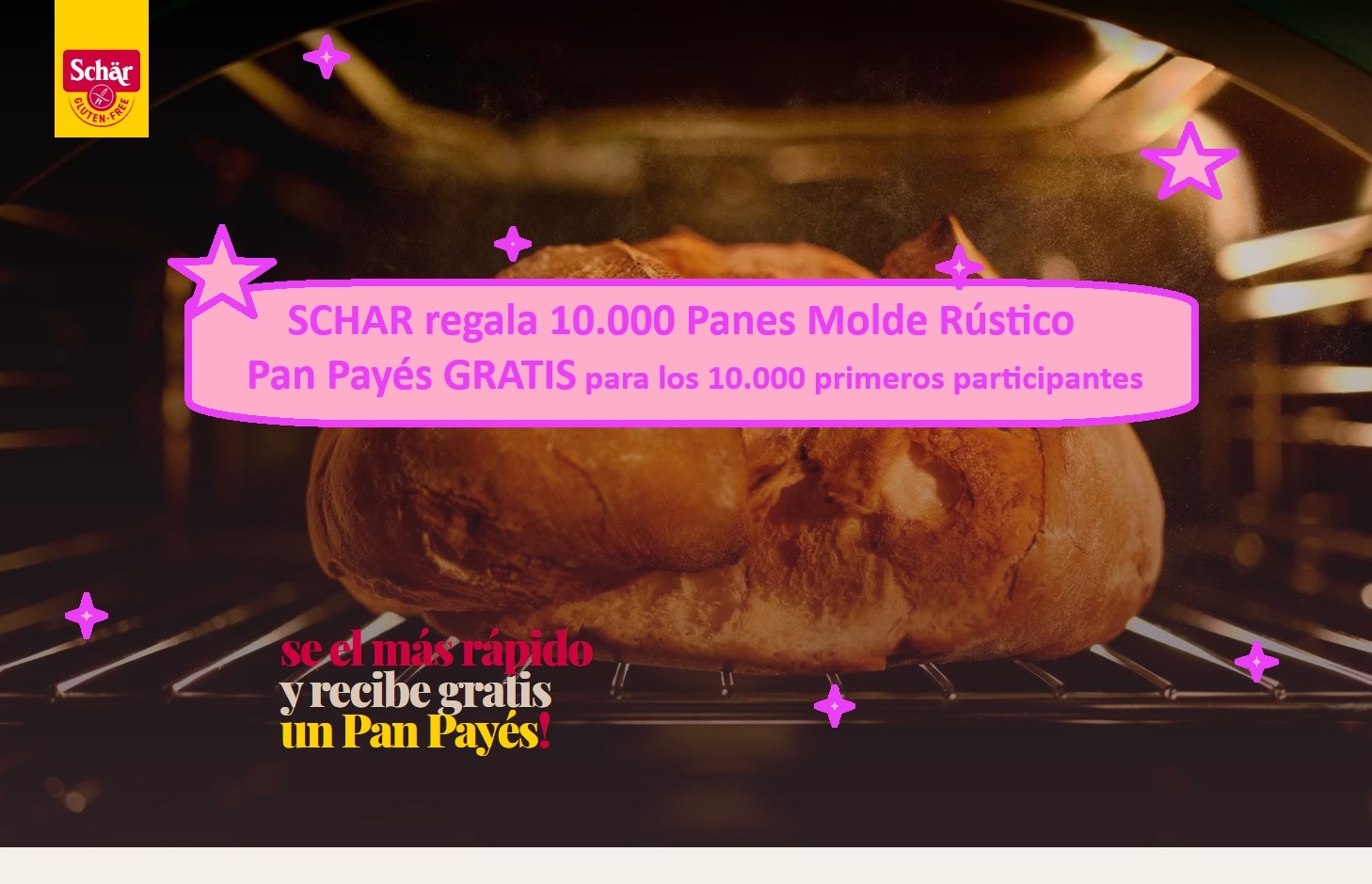 💖 SCHAR regala 10.000 panes de molde rústico Pan Payés 💖