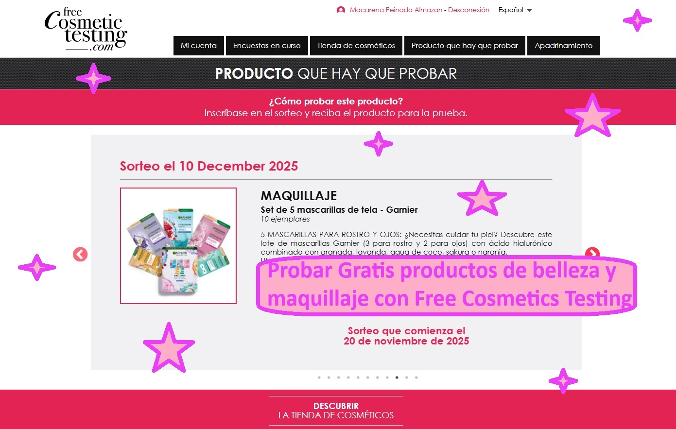 💖 ¡Probar gratis productos belleza con Free Cosmetic Testing!